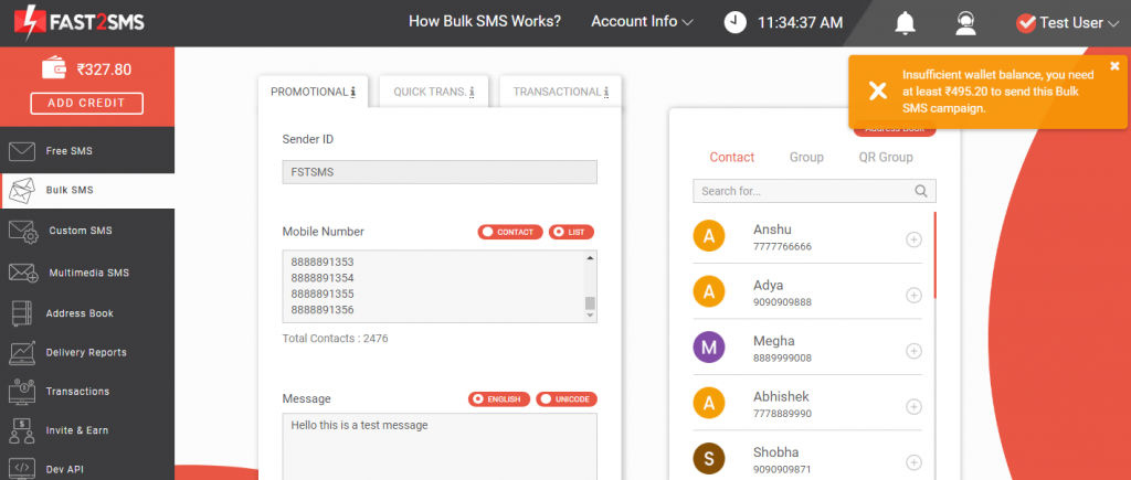 SMS Price & How to purchase SMS in Fast2SMS?