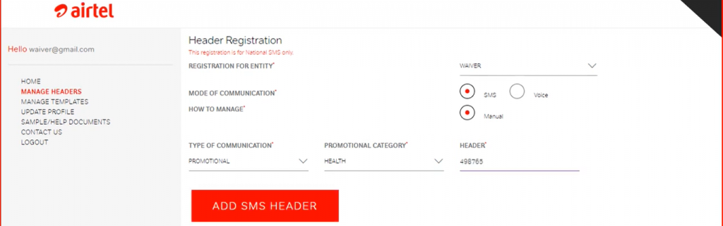 How To Get Header Templates Approved From Airtel?